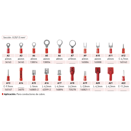 Terminal Preaislado Horq. Ø 4mm A10 RJ Ref.165008 LCT