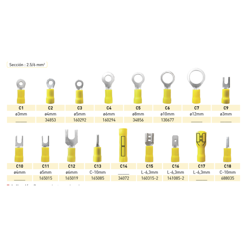 Terminal Preaislado Ojal C6 AM Ref.130677 LCT